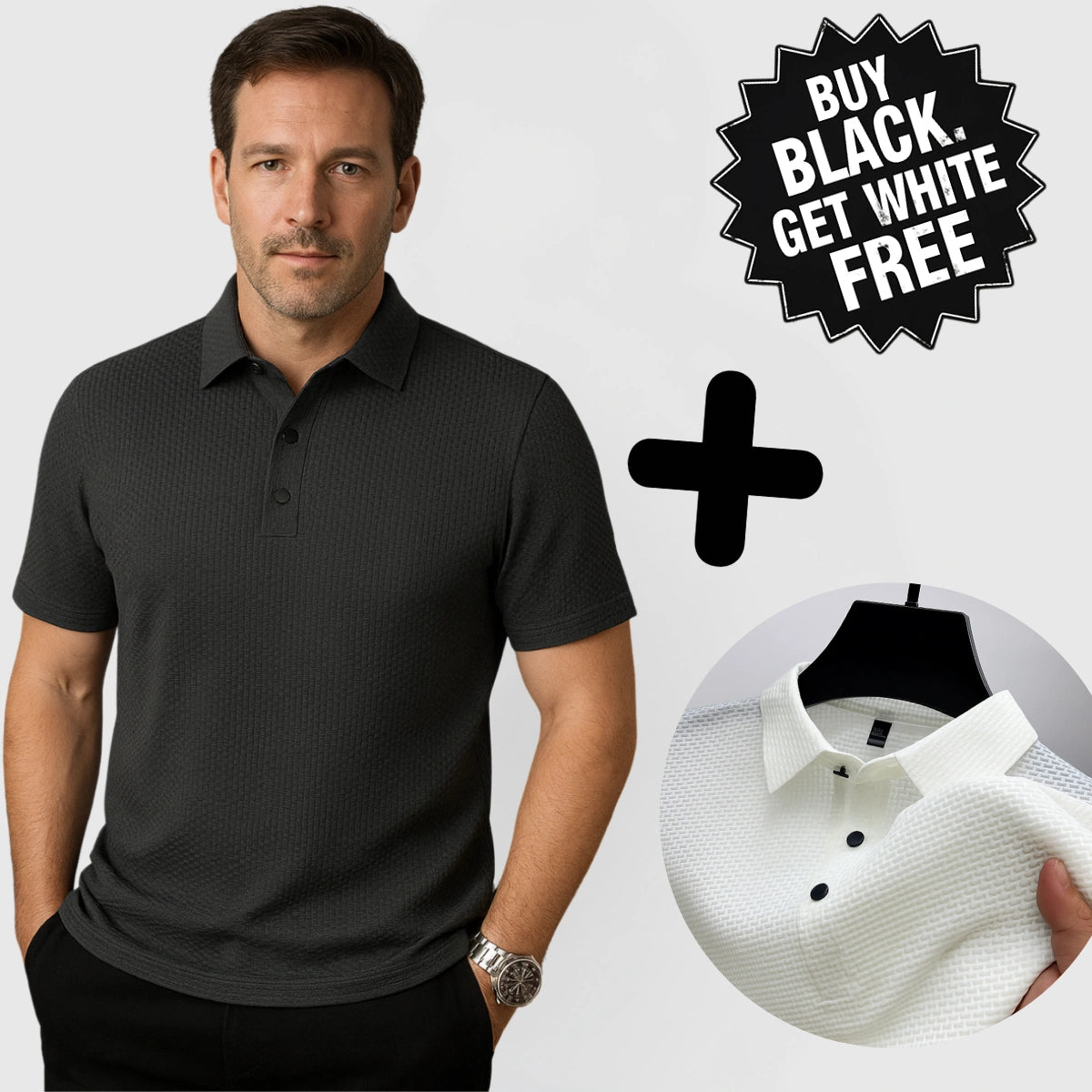 Monarch Wear - Polo TechFlex™ Premium Polo Shirt - [BLACK & WHITE]